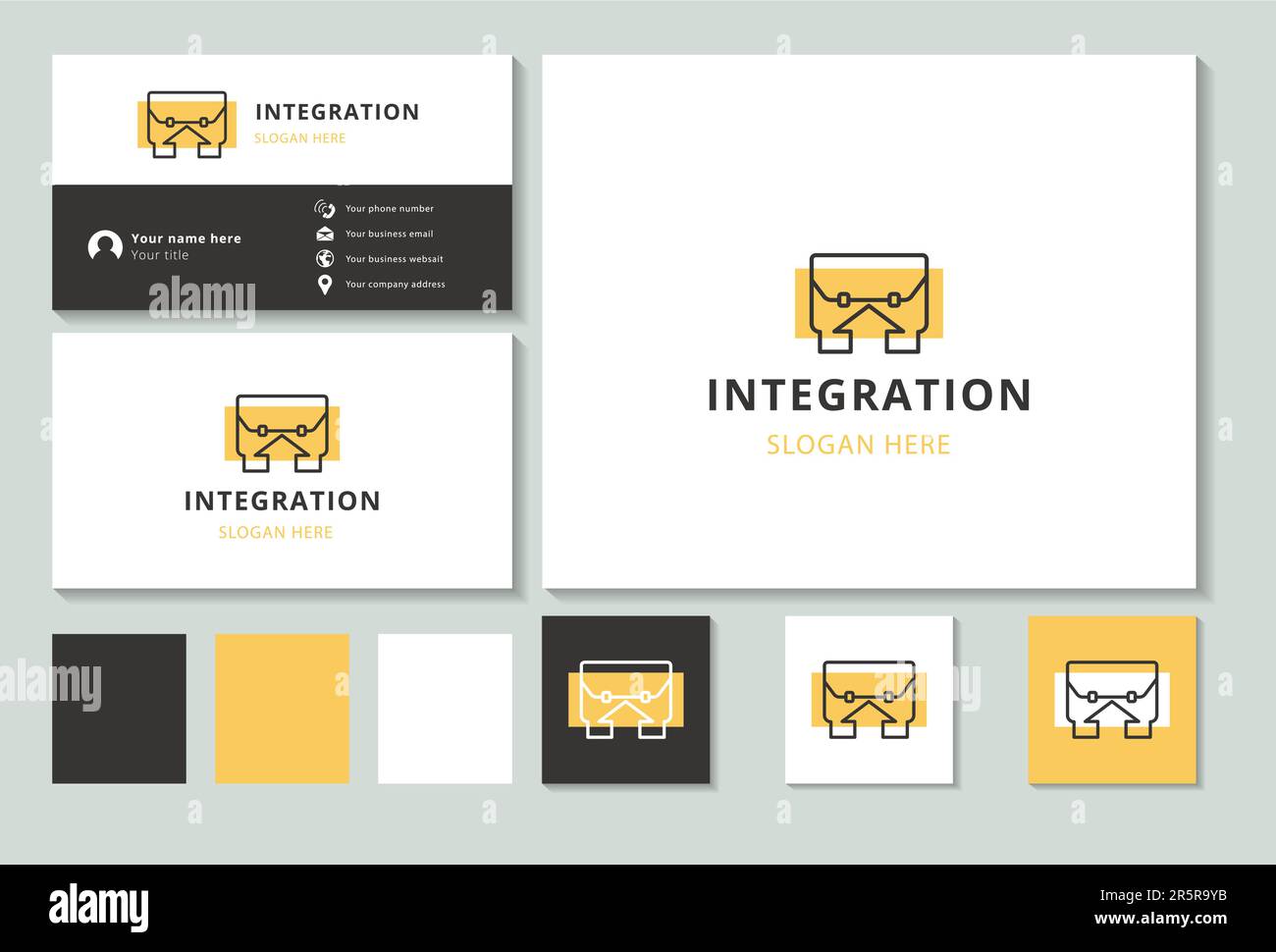 Integration logo design with editable slogan. Branding book and ...