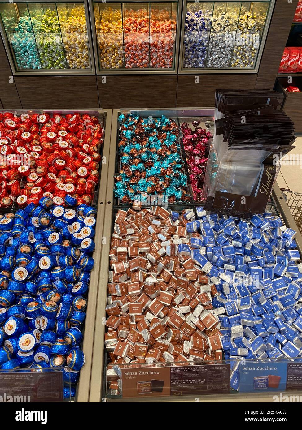 Fidenza, Italy - May 2023 Inside Lindt castle chocolate shop and bar ...