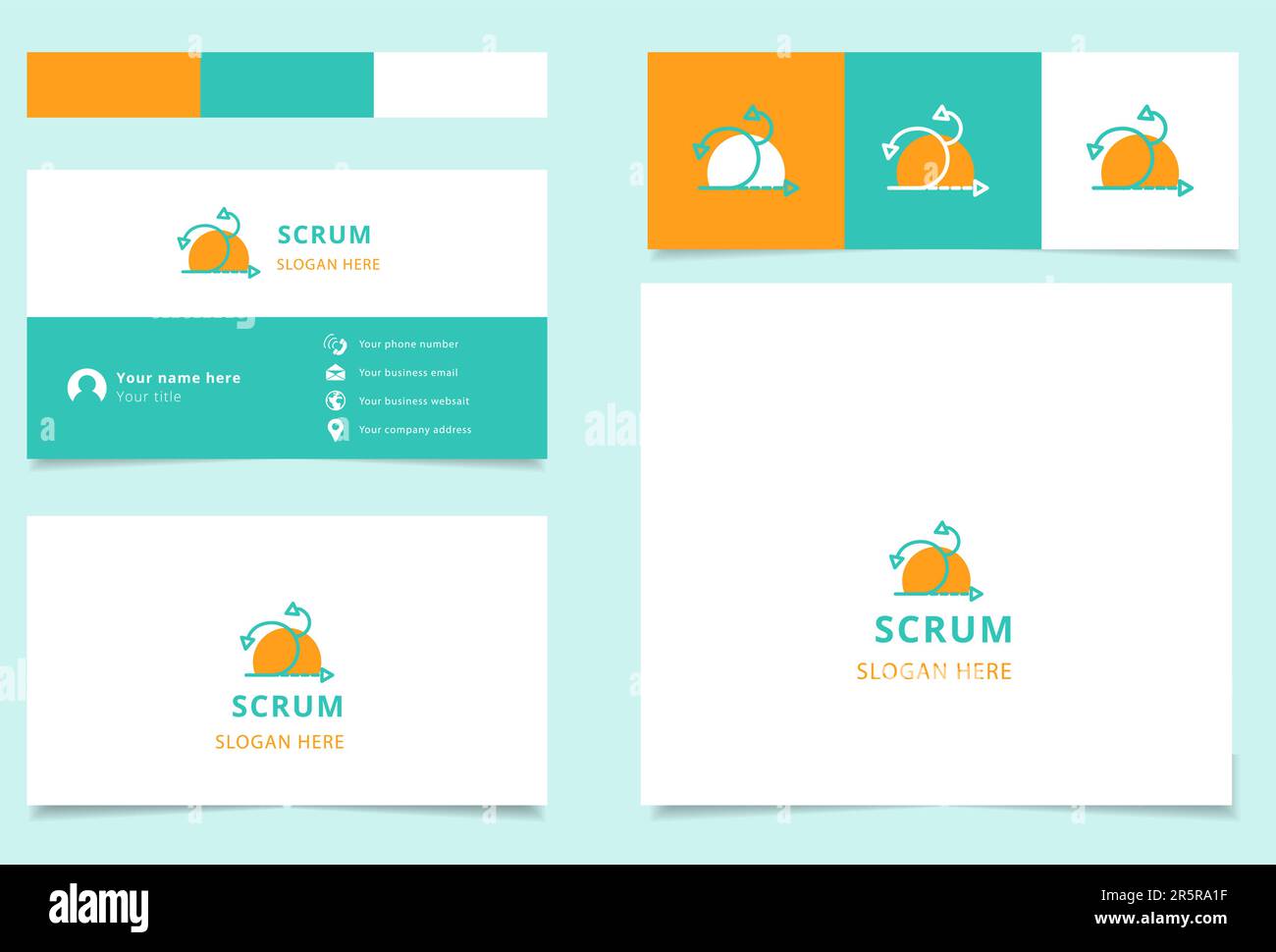 Scrum logo design with editable slogan. Branding book and business card ...