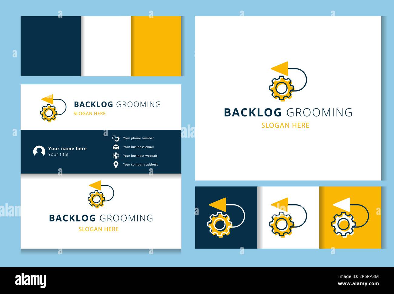 Backlog grooming logo design with editable slogan. Branding book and ...