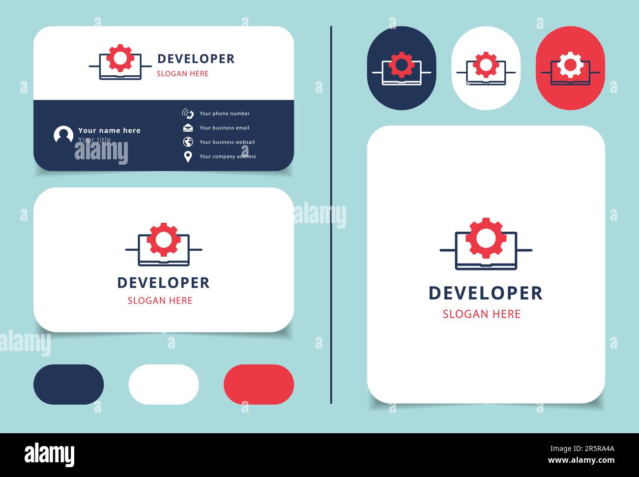 Developer logo design with editable slogan. Branding book and business ...