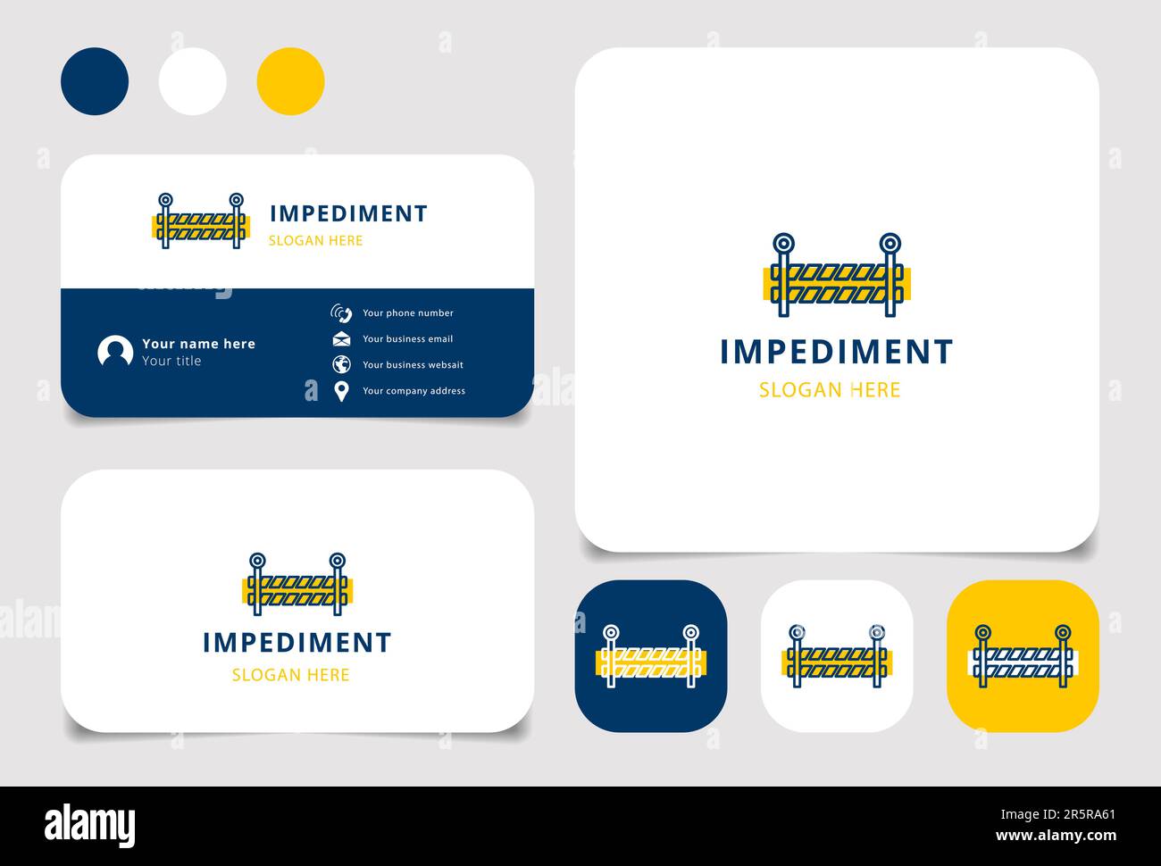 Impediment logo design with editable slogan. Branding book and business ...