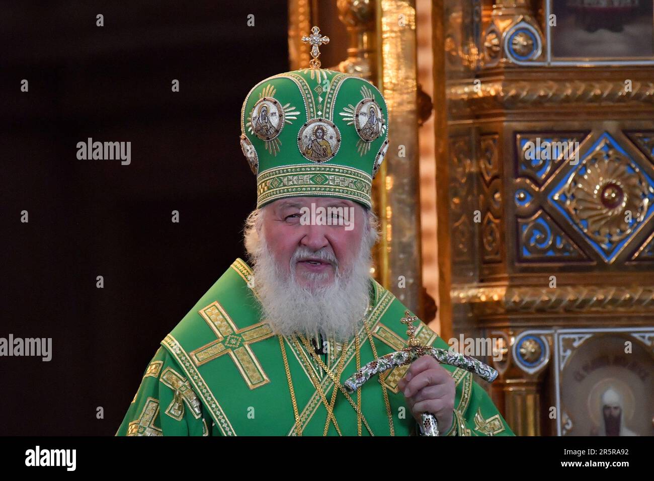 Moscow. Patriarch Kirill of Moscow and All Rus' at the patriarchal ... Moscow. Patriarch Kirill of Moscow and All Rus' at the patriarchal ...