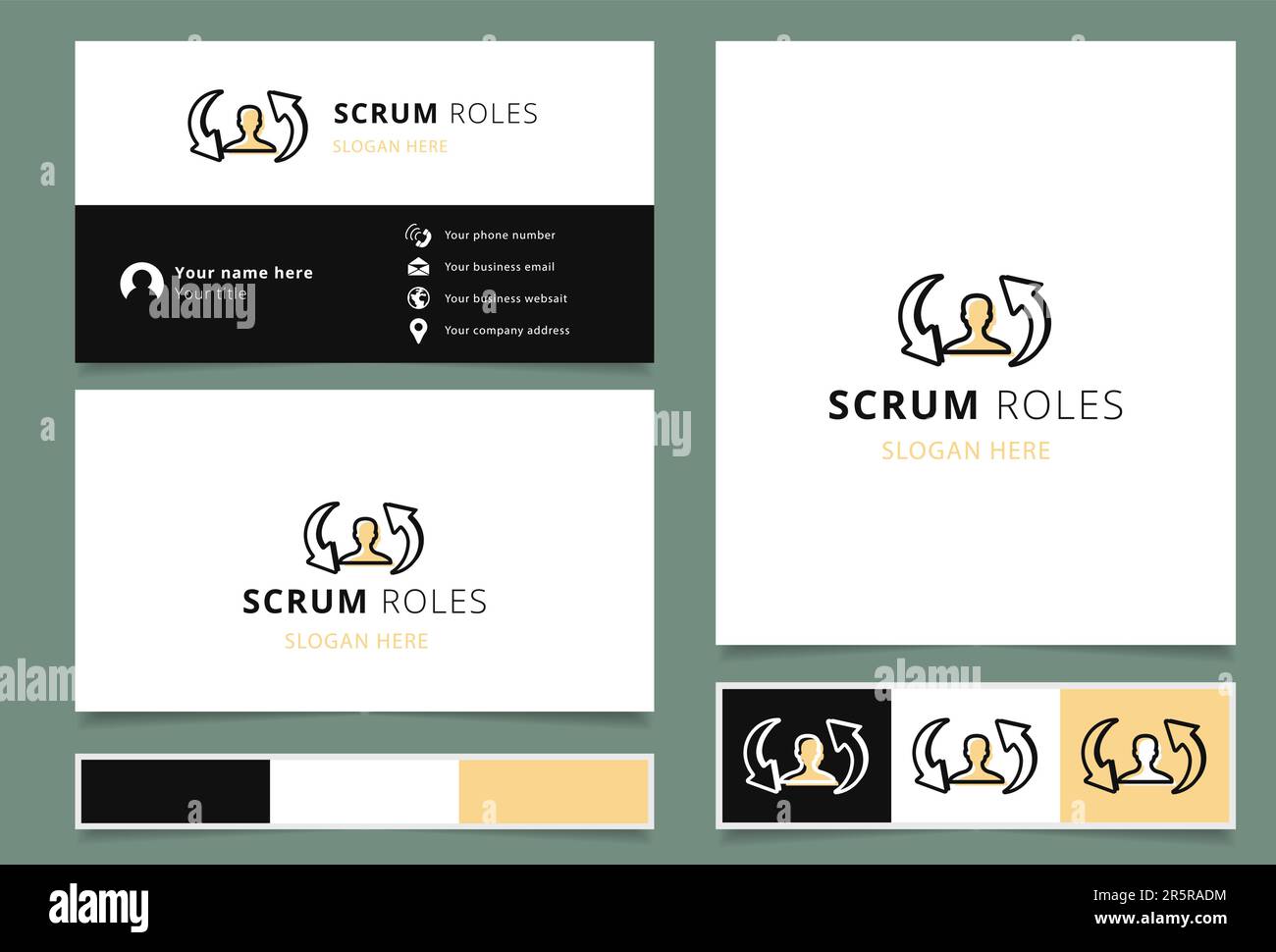 Scrum roles logo design with editable slogan. Branding book and ...