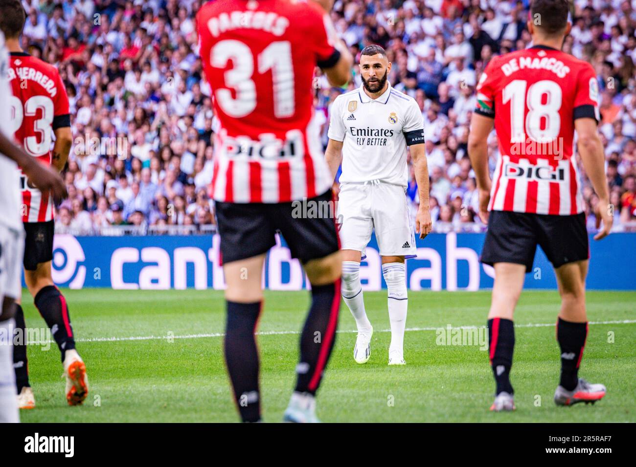 Karim Benzema during his last game with Real Madrid at Bernabeu Stadium ...