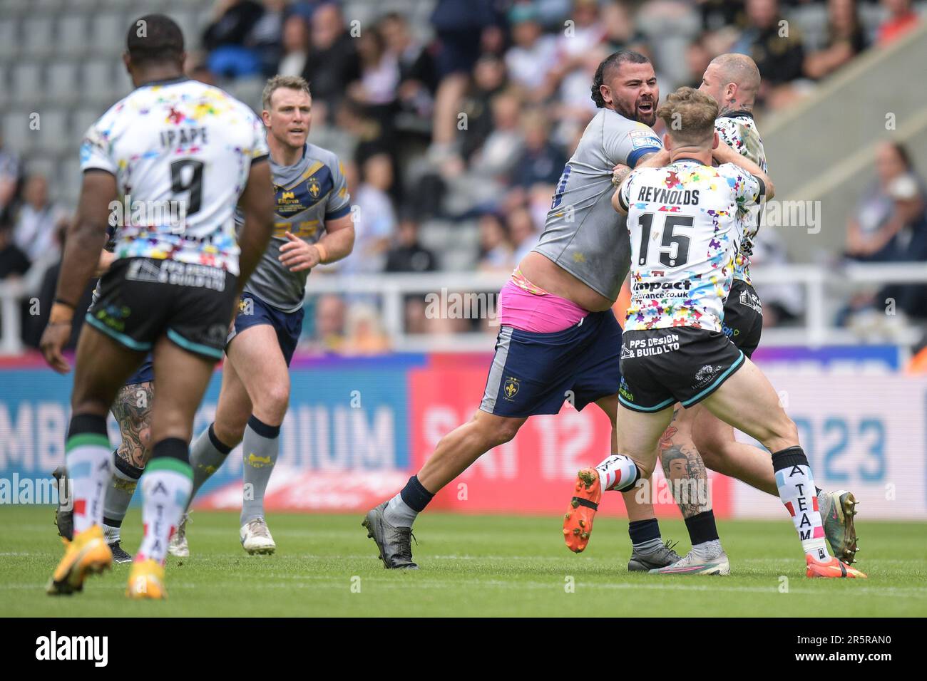 Newcastle, England - 4th June 2023 - Wakefield Trinity's David Fifita. Rugby League Magic ...