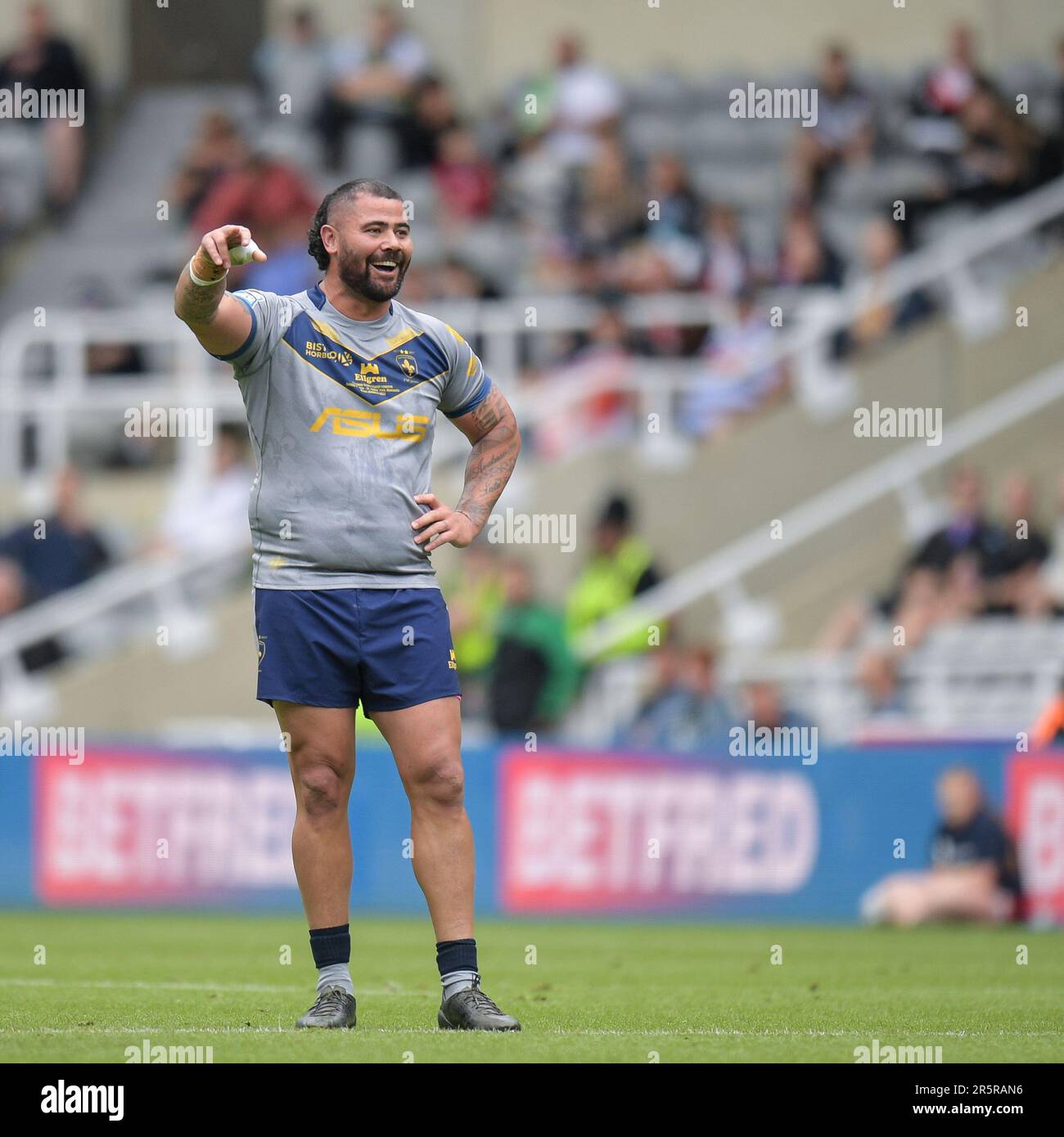 Newcastle, England - 4th June 2023 - Wakefield Trinity's David Fifita ...