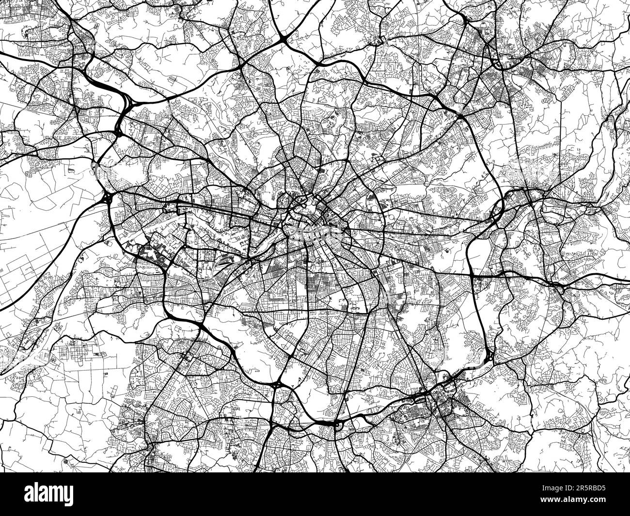 Road map of the city of Manchester in the United Kingdom on a white ...