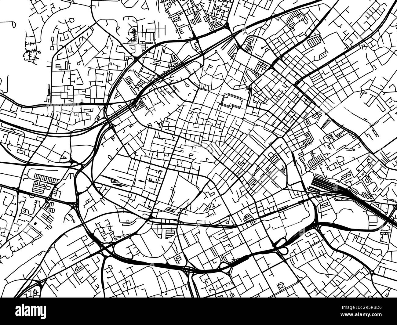 Road map of the city of Manchester Center in the United Kingdom on a ...