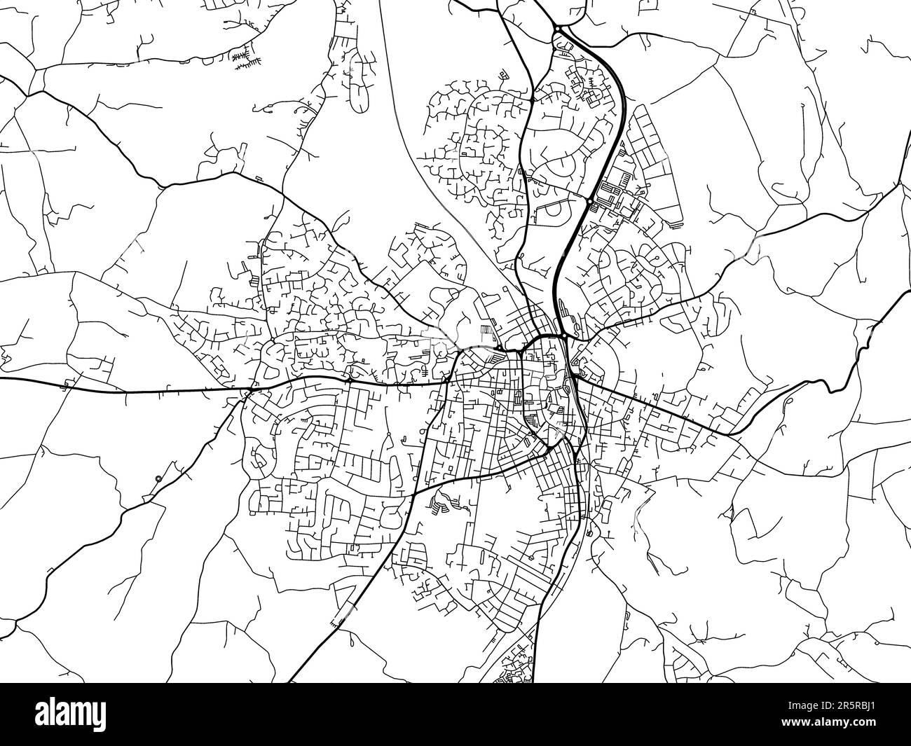 Road map of the city of Macclesfield in the United Kingdom on a white ...