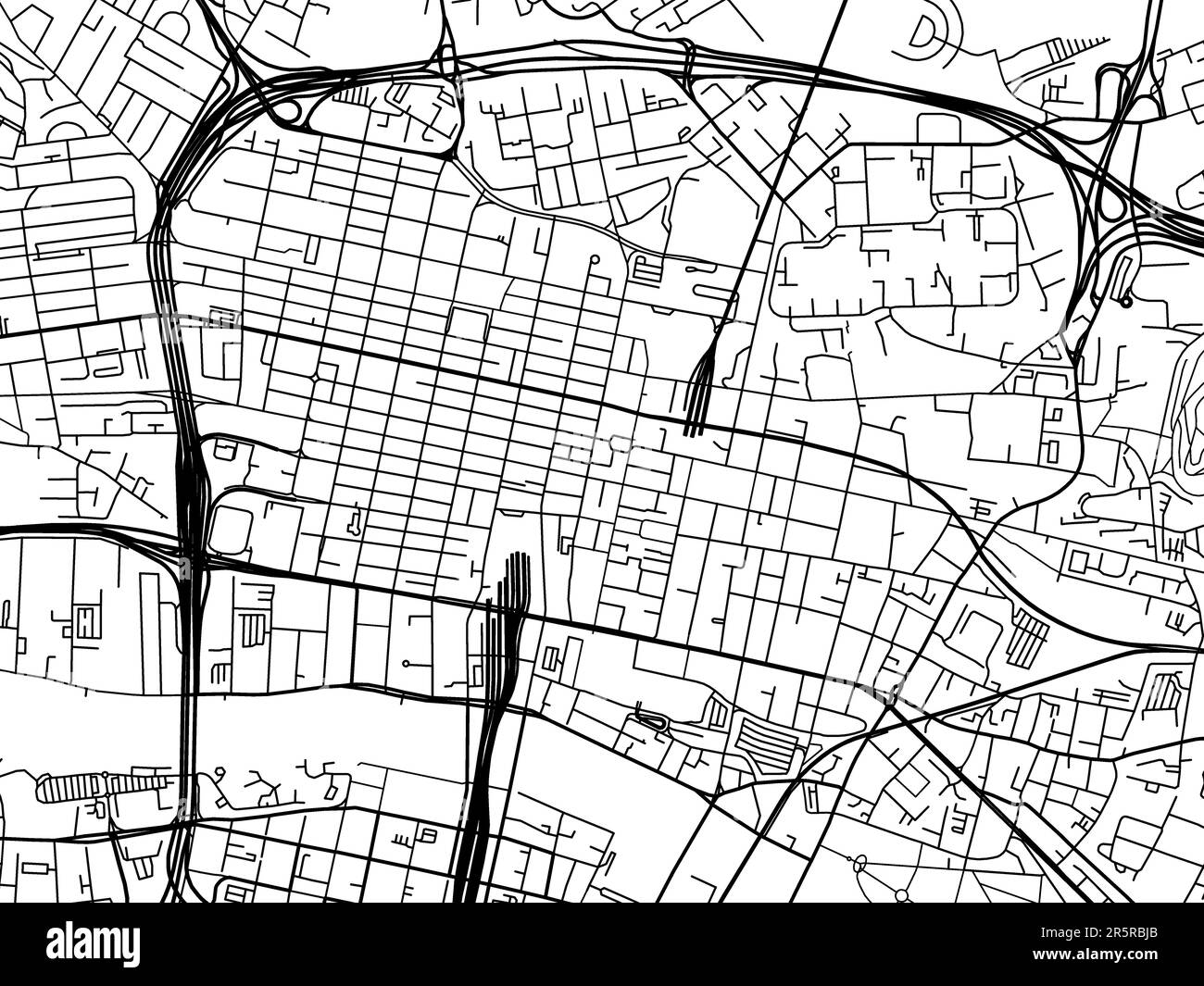 Road map of the city of Glasgow Center in the United Kingdom on a white ...