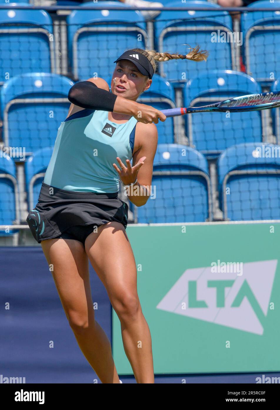 Emily Appleton (GBR) playing in the first qualifying round of the ...
