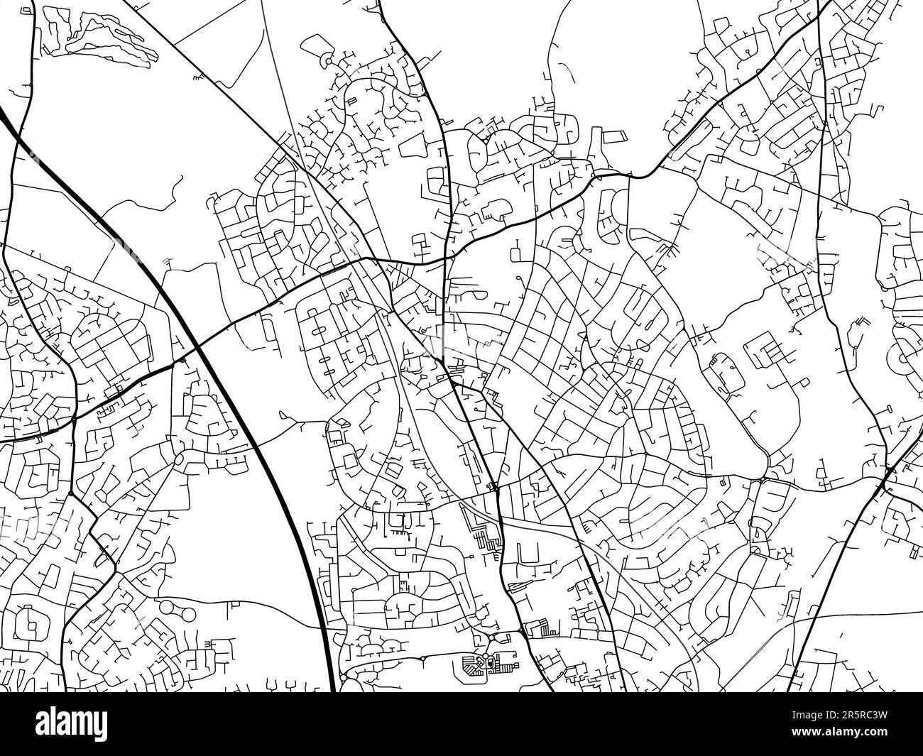 Road map of the city of Bloxwich in the United Kingdom on a white ...