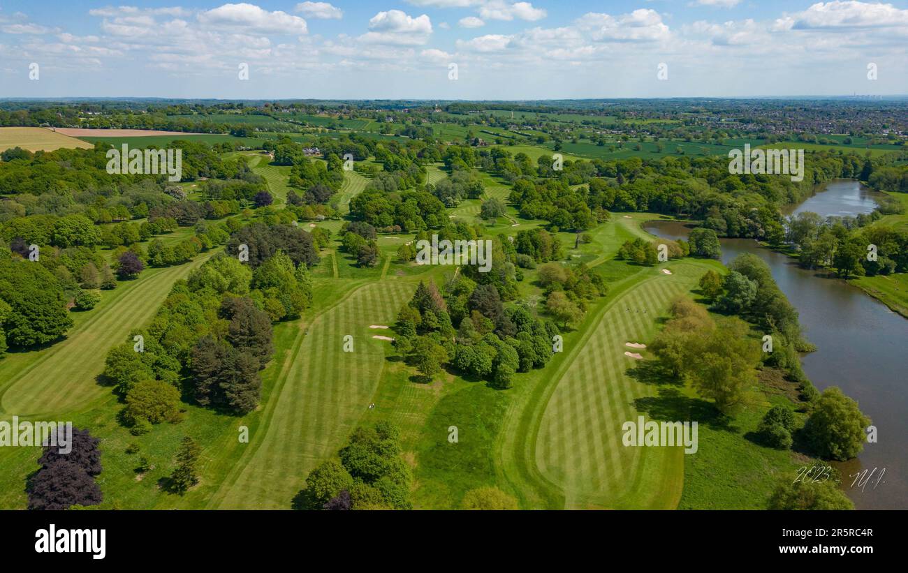 Aerial view farmland green pastures hi-res stock photography and images ...