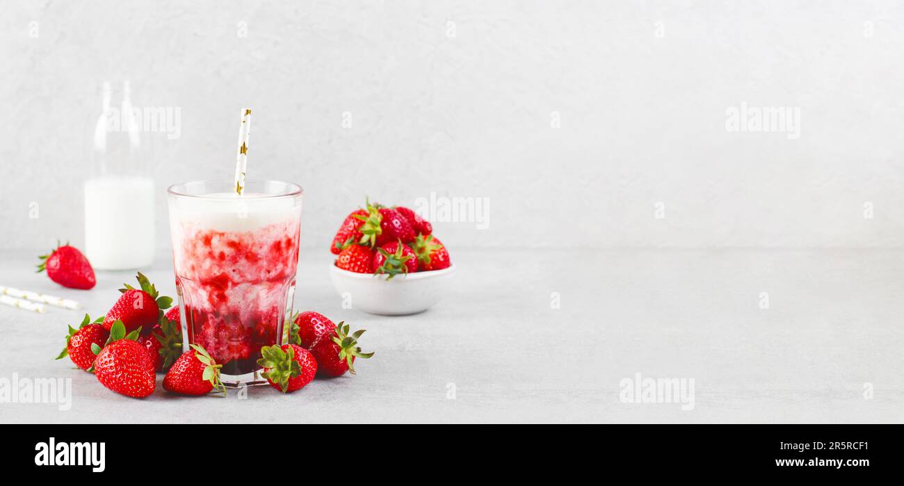 Korean Strawberry Milk, Strawberry Milkshake with Pureed Fresh Berries ...