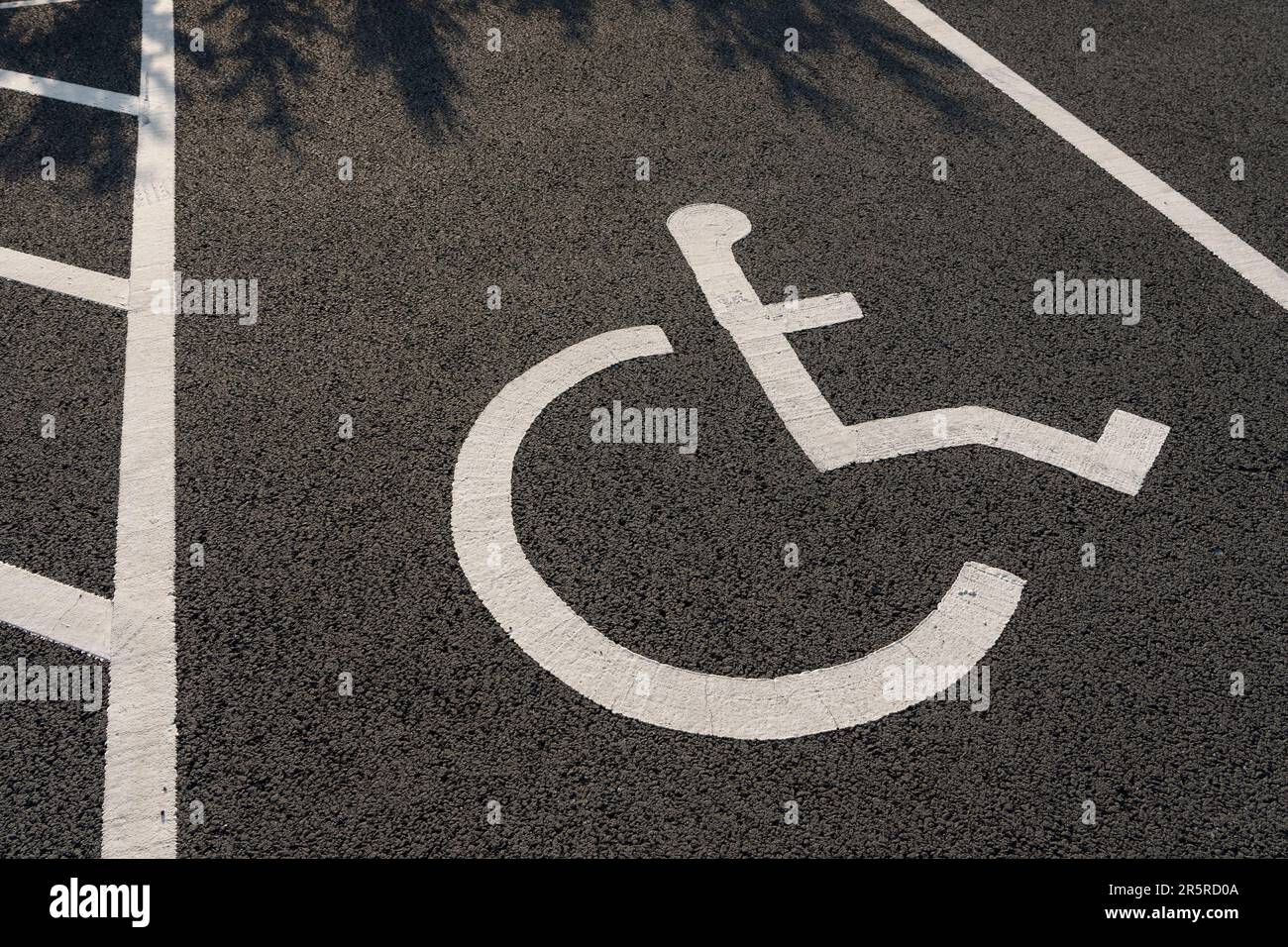 A disabled parking bay close up Stock Photo - Alamy