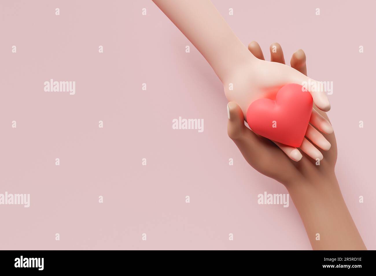 A close-up of two hands holding a heart in the center of one another in ...