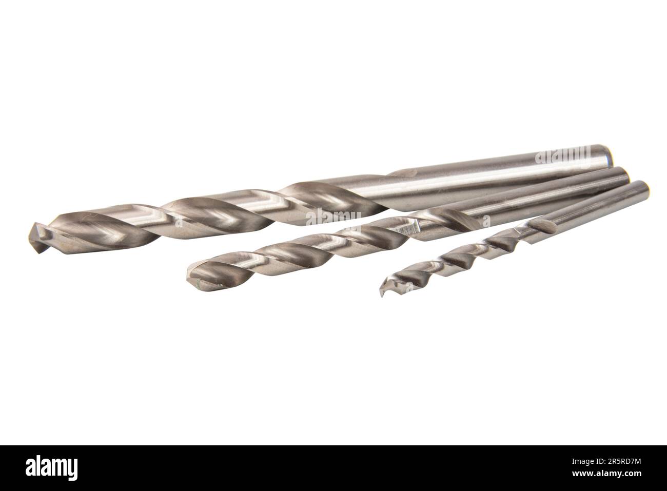 Drill bit. Stainless steel drill bit on a white background (with ...