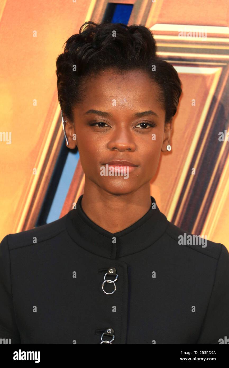Letitia Wright attends the "Avengers Infinity War" UK premiere at Television Studios White City ...