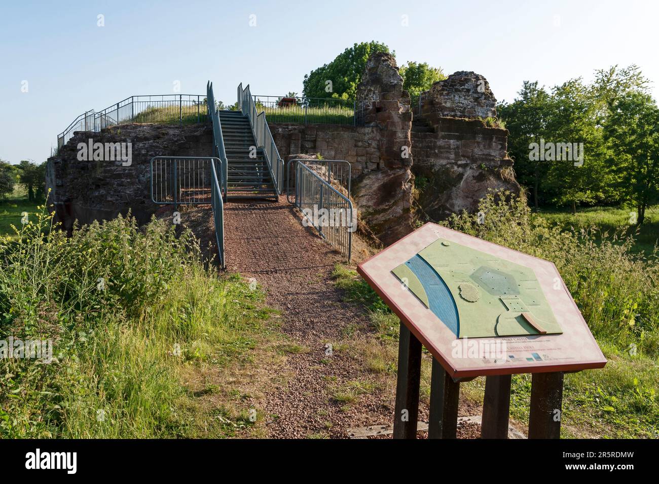 The ruin of Holt Castle in Holt village North East Wales UK The castle ...