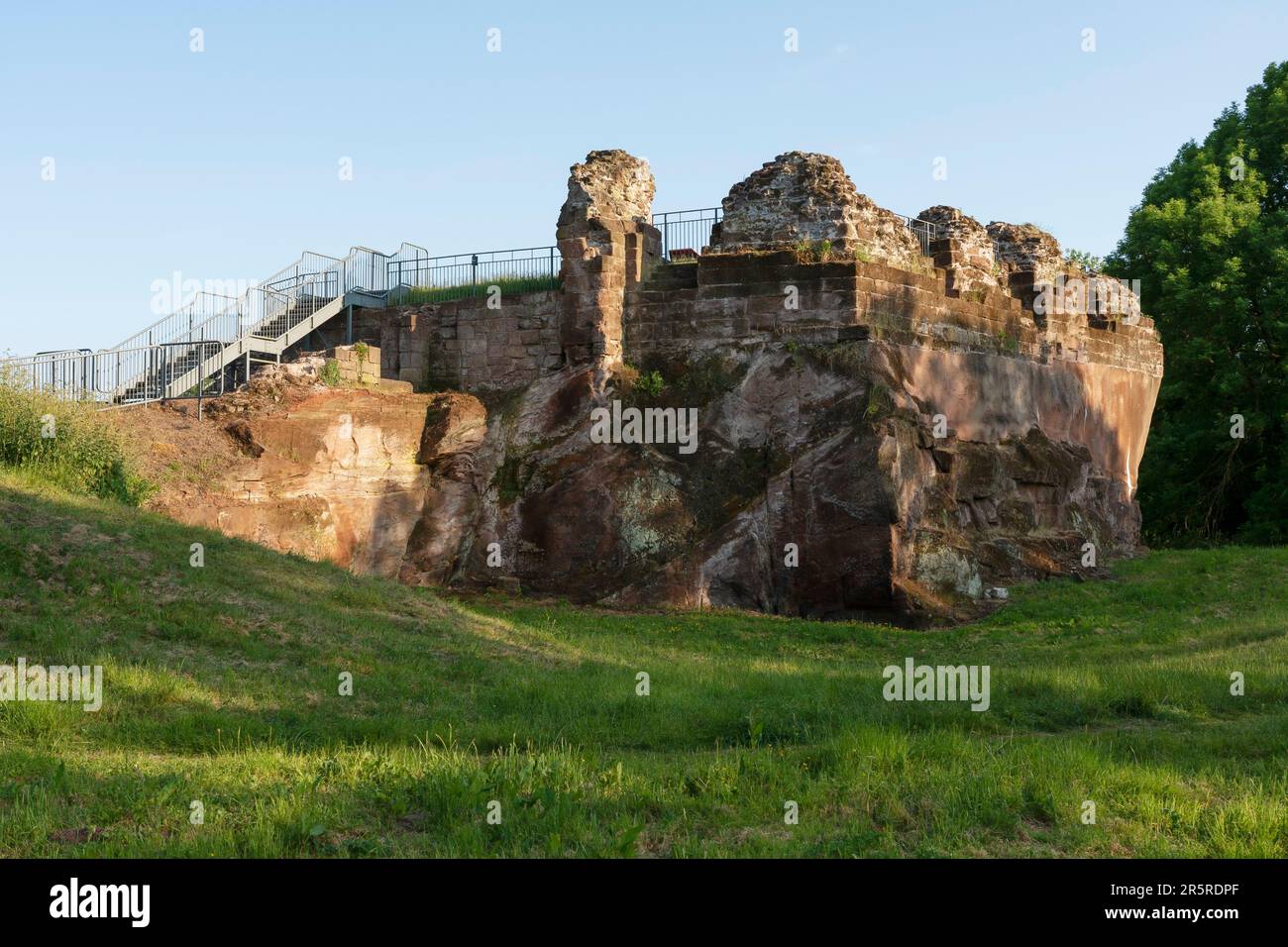 The ruin of Holt Castle in Holt village North East Wales UK The castle ...