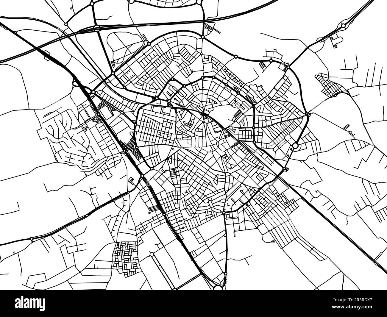 Vector road map of the city of Dos Hermanas in Spain on a white ...