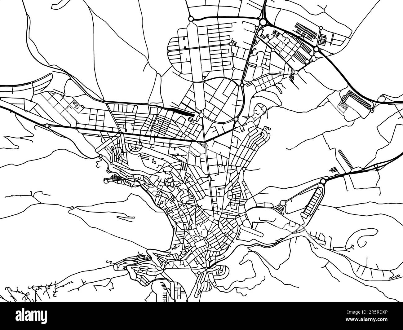 Vector road map of the city of Jaen in Spain on a white background ...