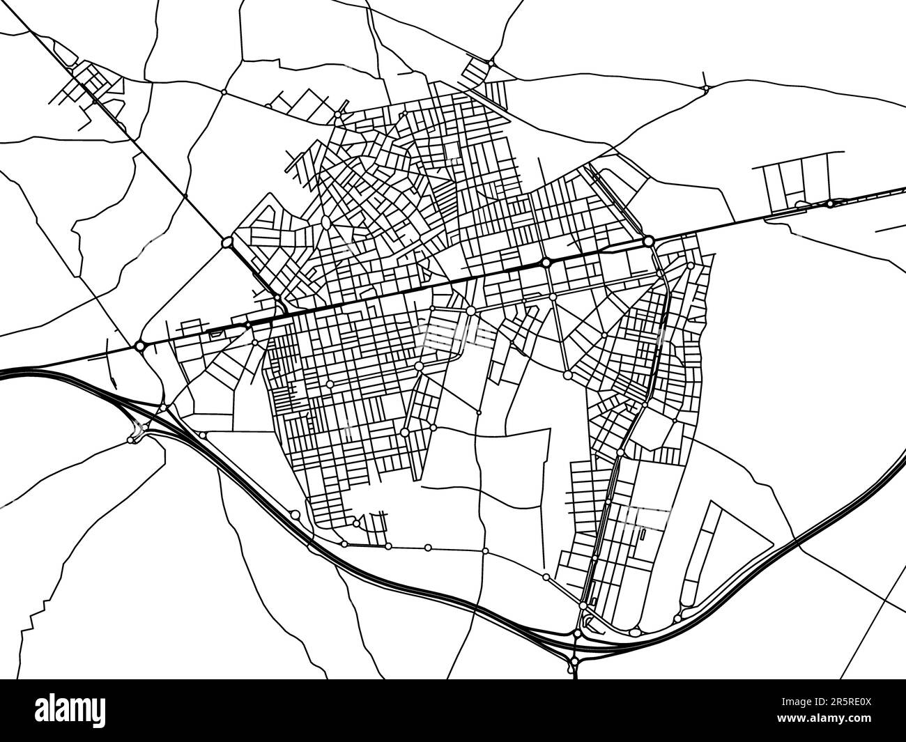 Vector road map of the city of El Ejido in Spain on a white background ...