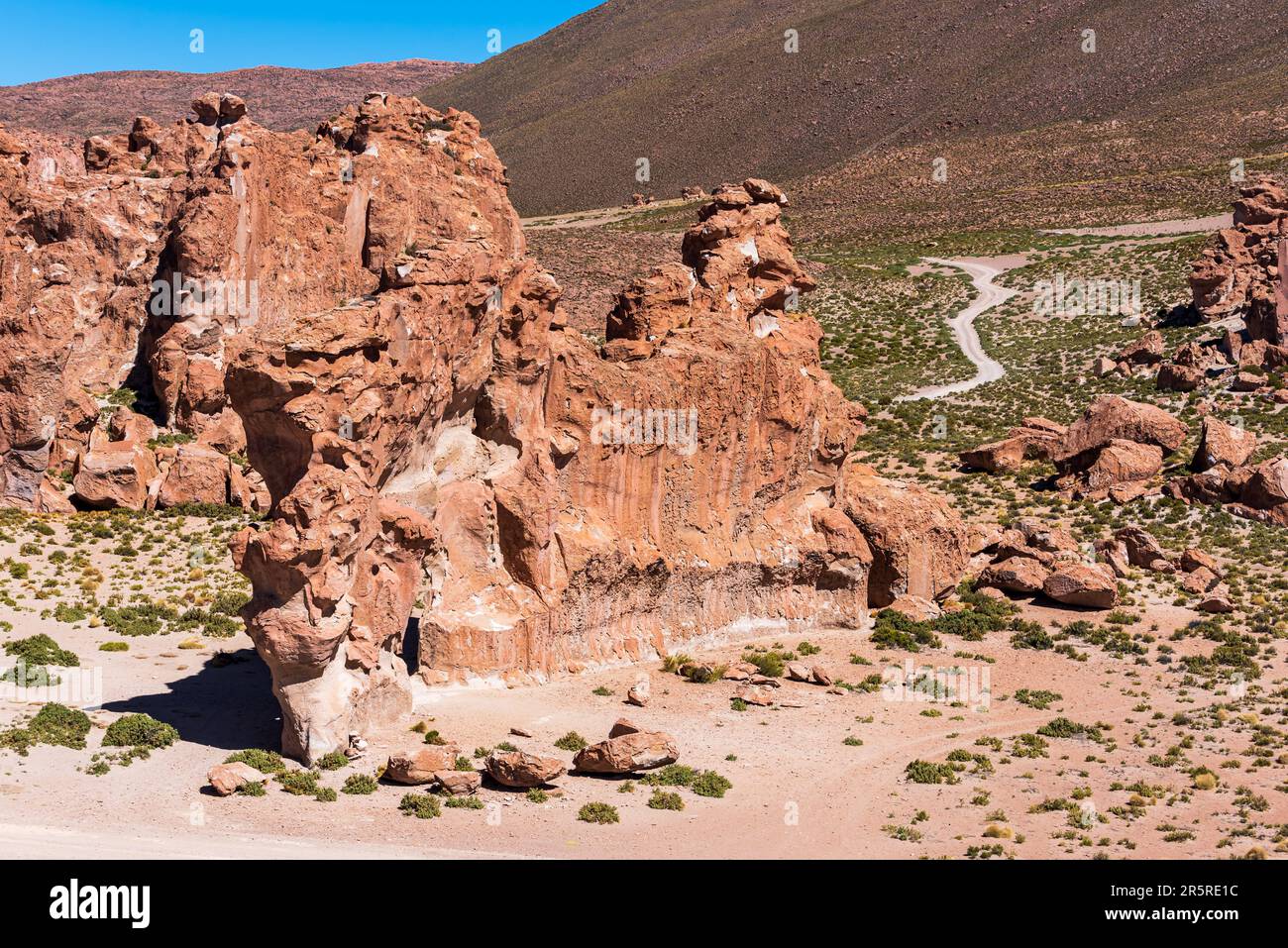 Road in a valley in the bolivian plateau Stock Photo - Alamy