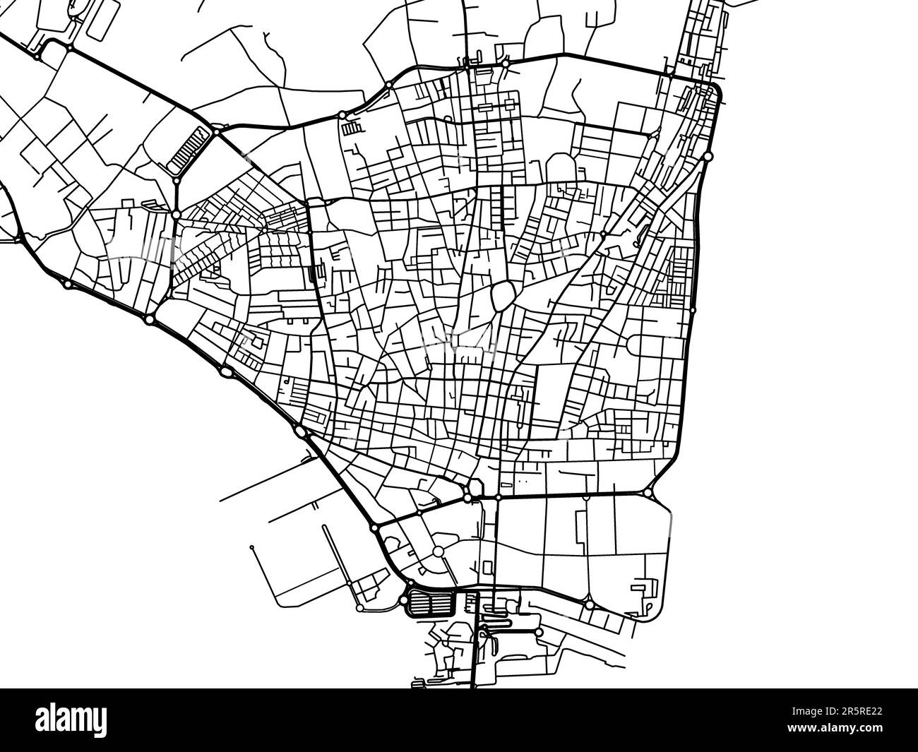 Vector road map of the city of La Linea de la Concepcion in Spain on a ...