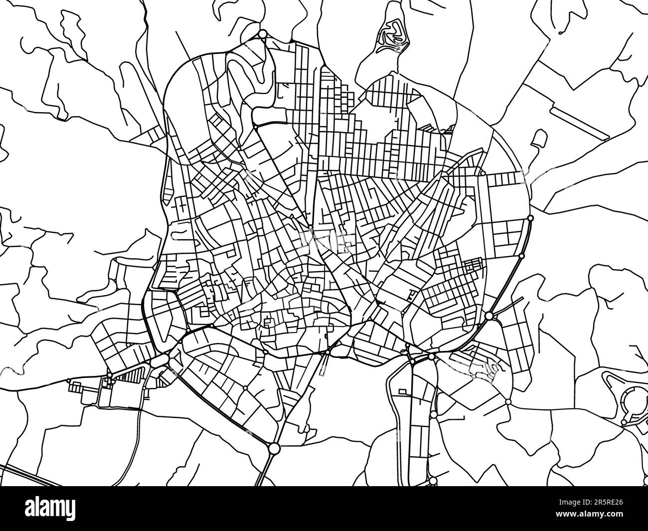 Vector road map of the city of Motril in Spain on a white background ...