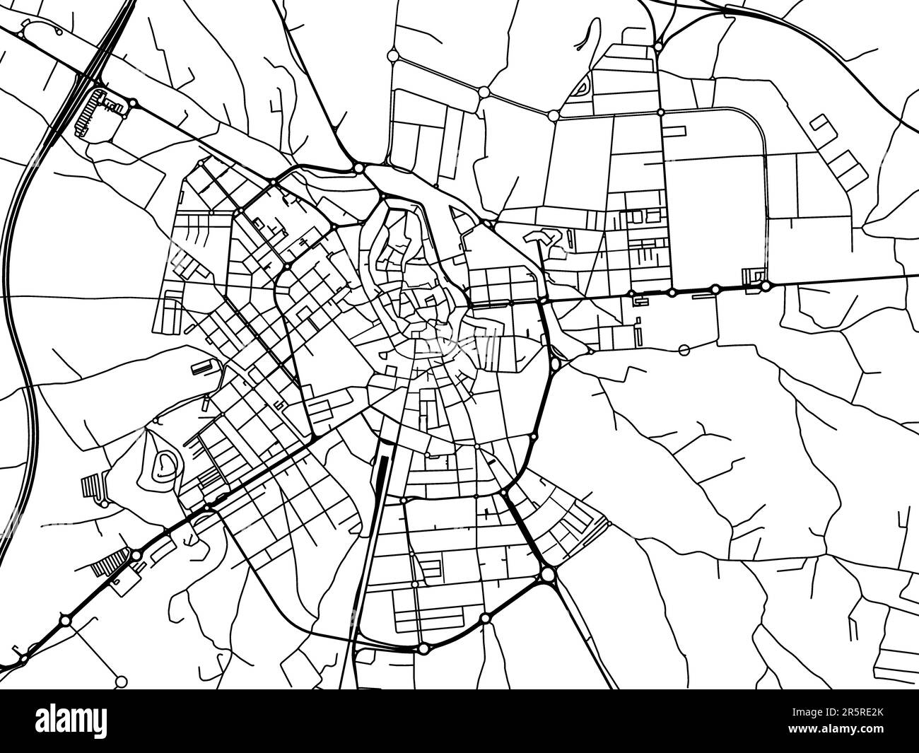 Vector road map of the city of Huesca in Spain on a white background ...