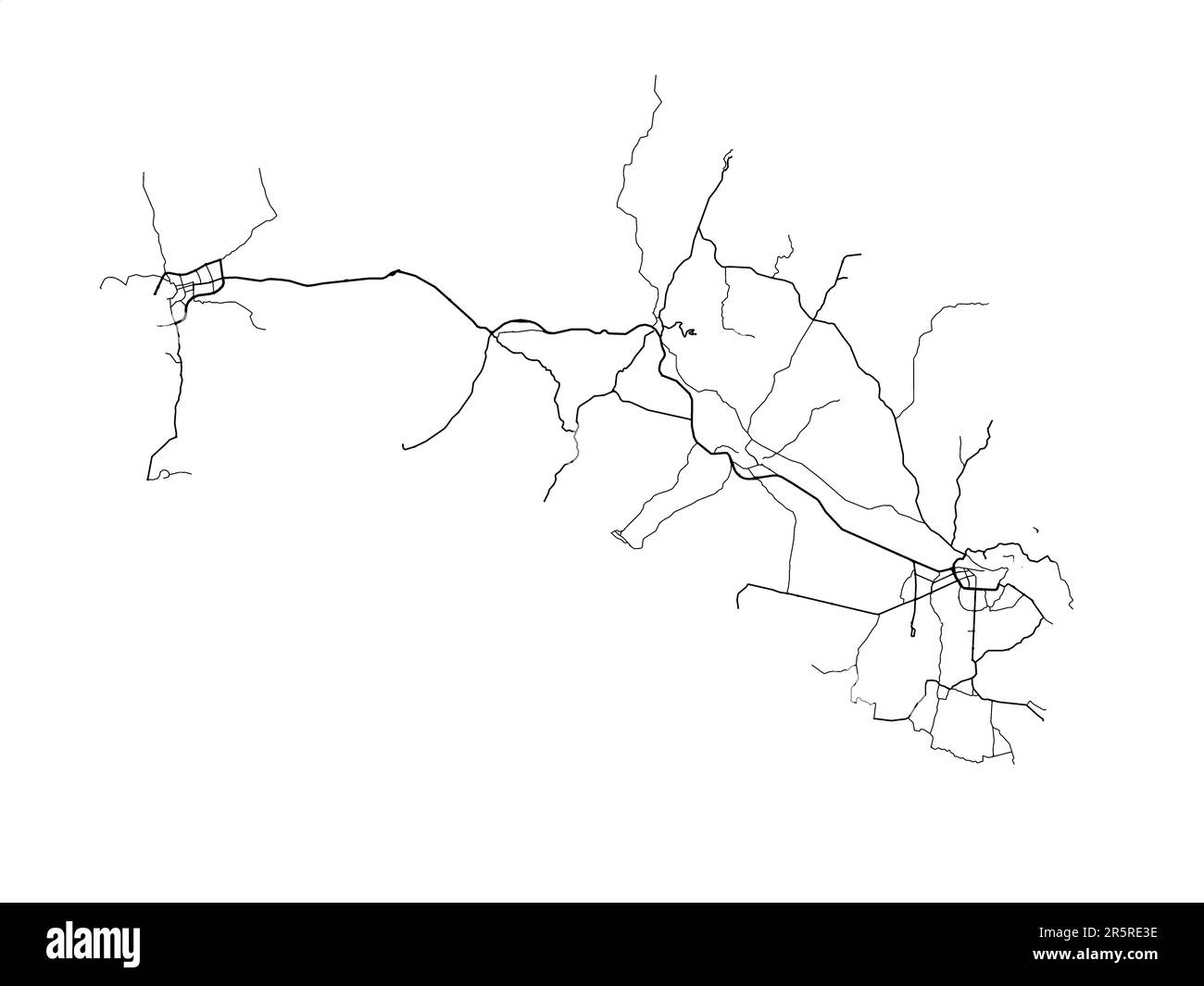 Vector road map of the city of Menorca in Spain on a white background ...