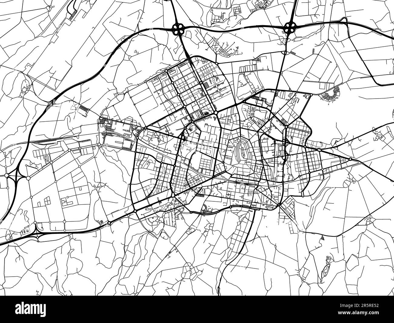 Vector road map of the city of Vitoria in Spain on a white background ...