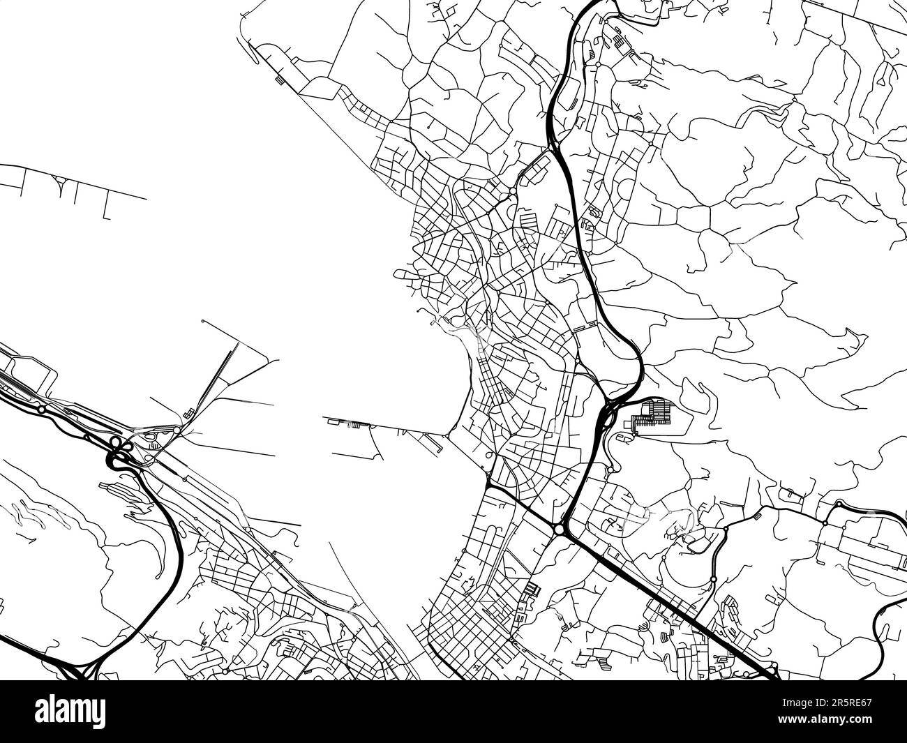 Vector road map of the city of Getxo in Spain on a white background ...