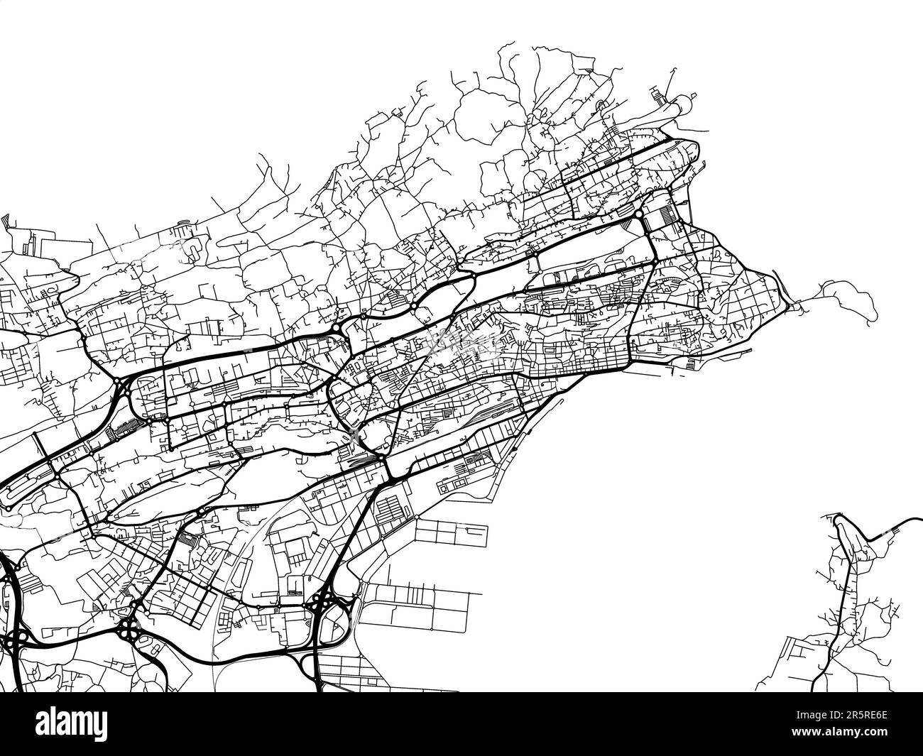 Vector road map of the city of Santander in Spain on a white background ...