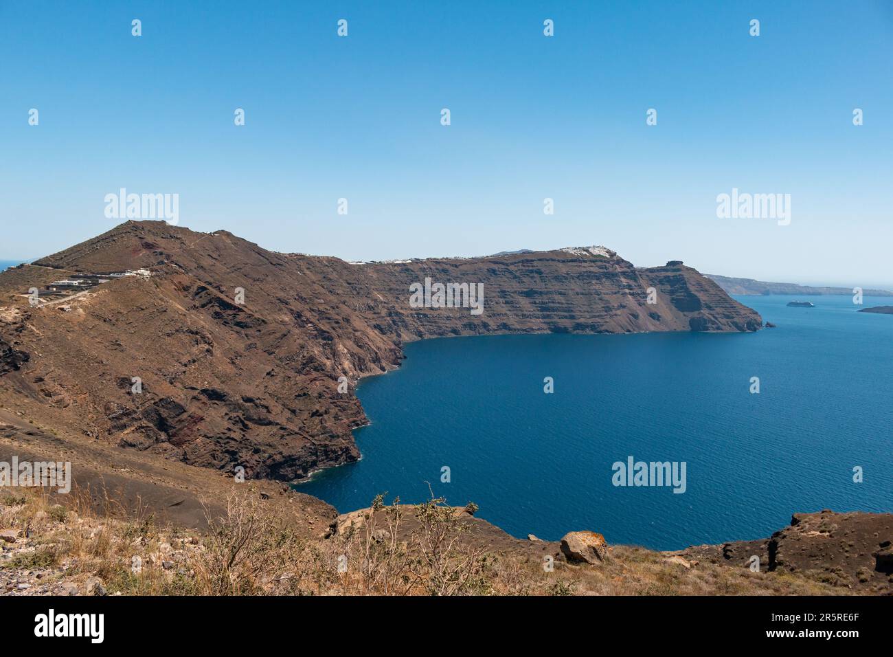 Santorini caldera view from coastal hiking trail Stock Photo - Alamy