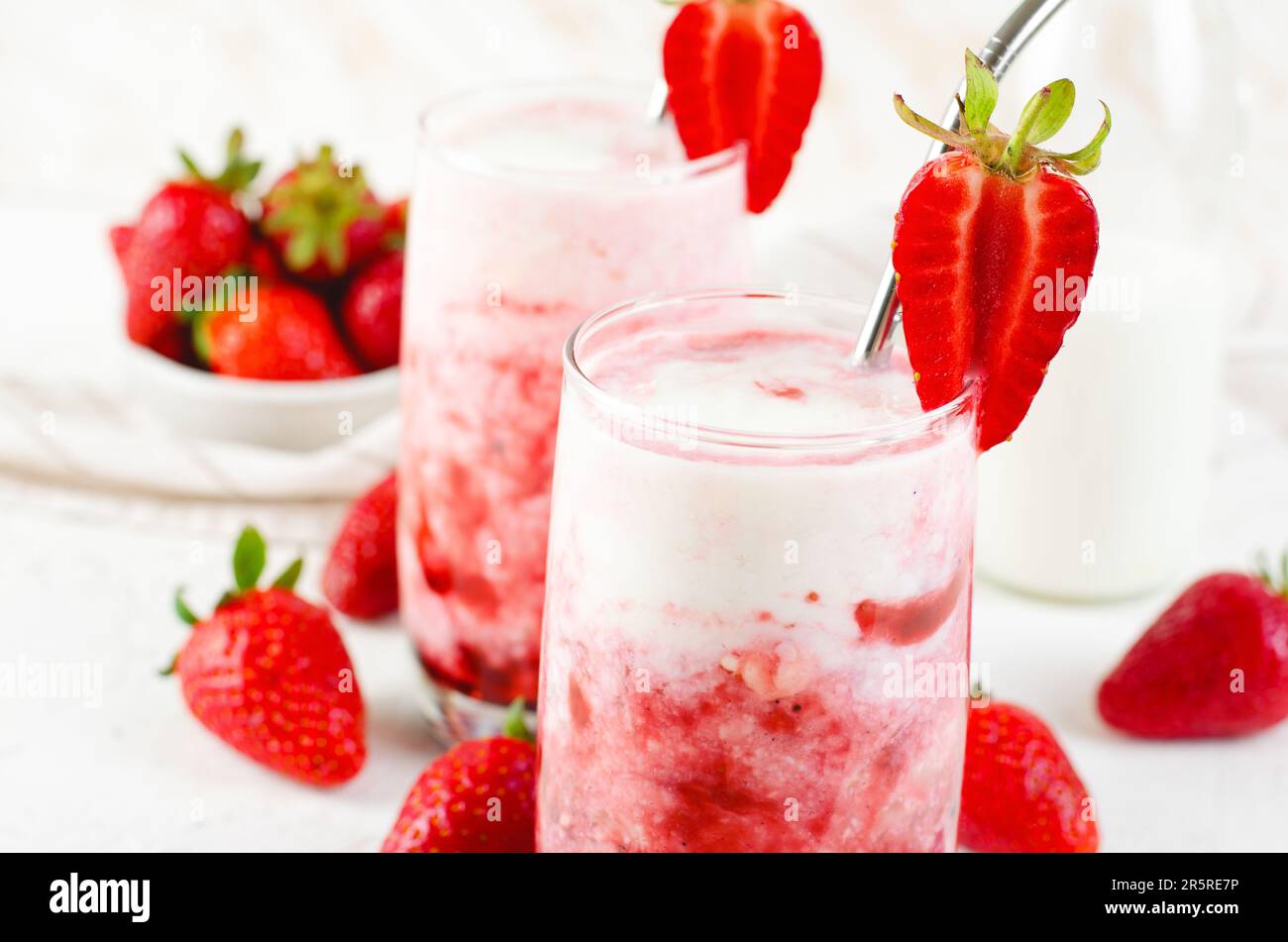 Korean Strawberry Milk, Strawberry Milkshake with Pureed Fresh Berries ...