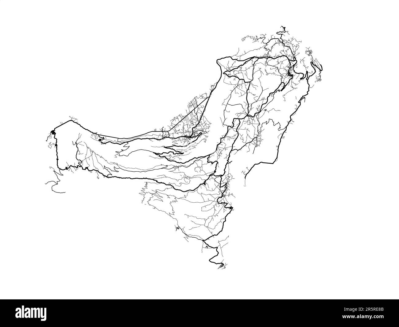 Road map of the city of El Hierro in Spain on a white background Stock ...