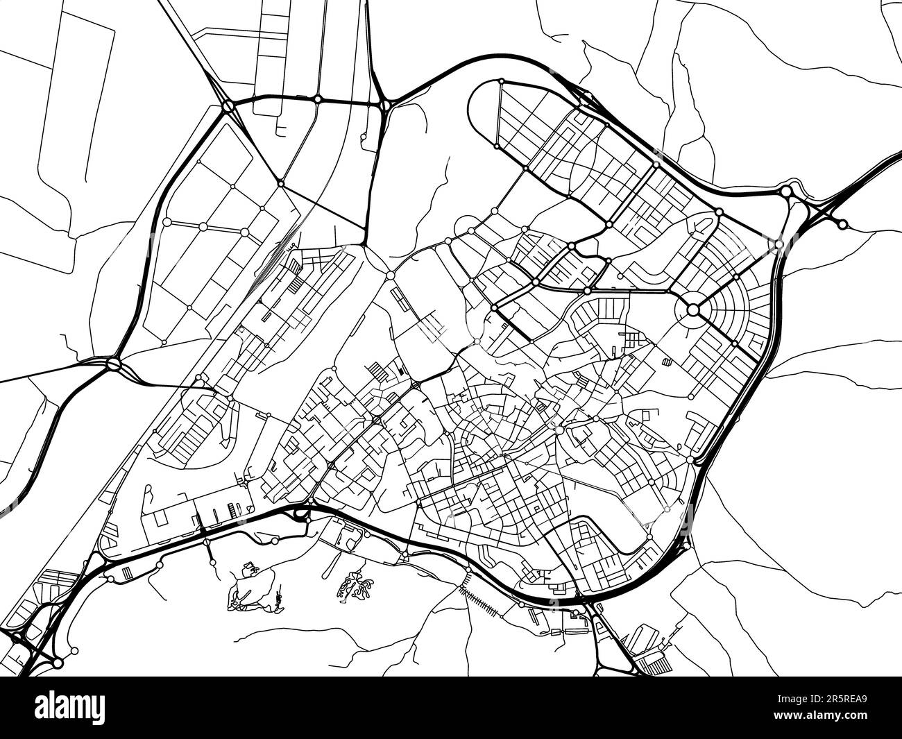 Vector road map of the city of Guadalajara in Spain on a white ...