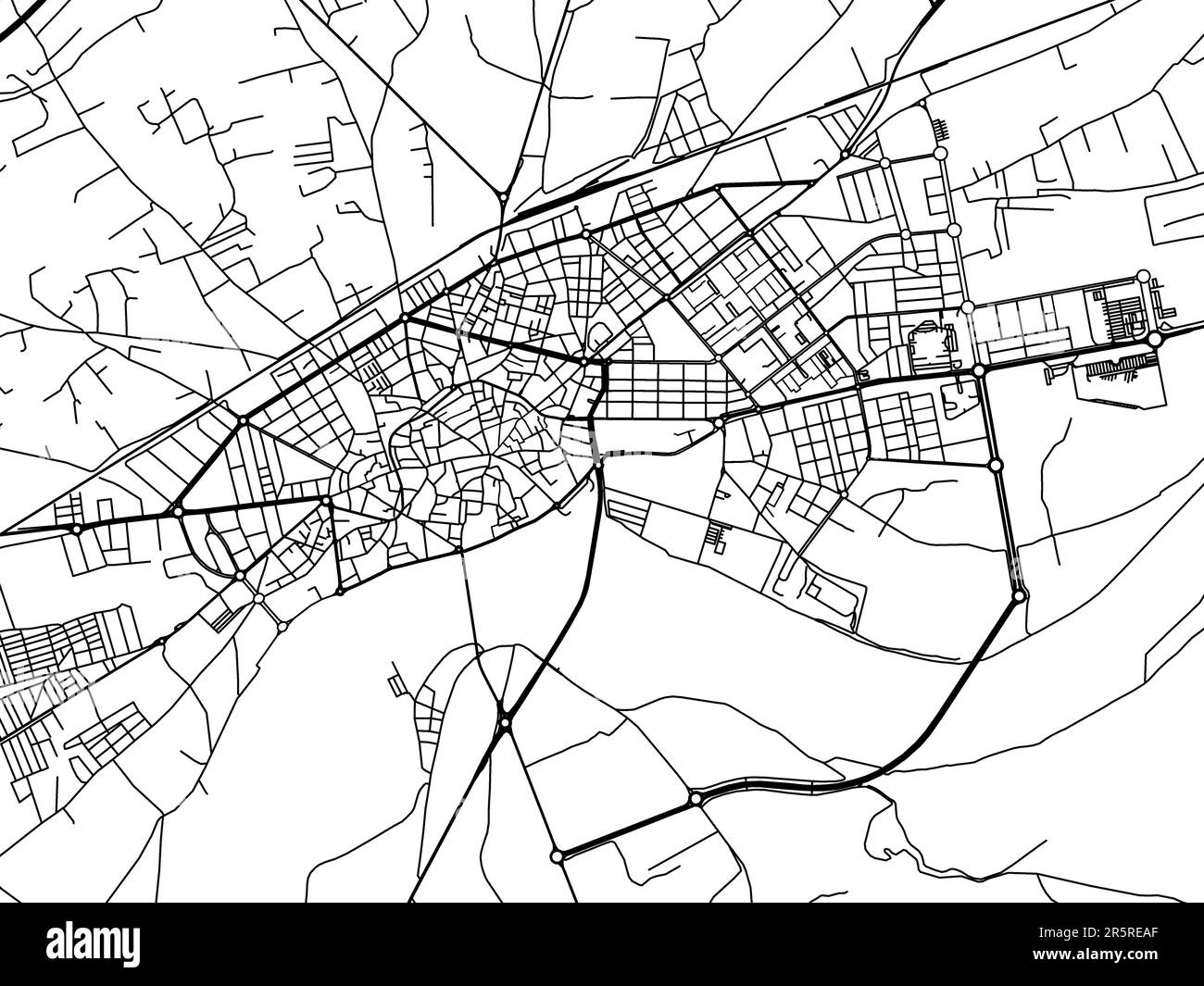Vector road map of the city of Talavera de la Reina in Spain on a white ...