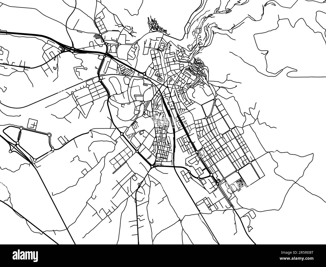 Vector road map of the city of Cuenca in Spain on a white background ...