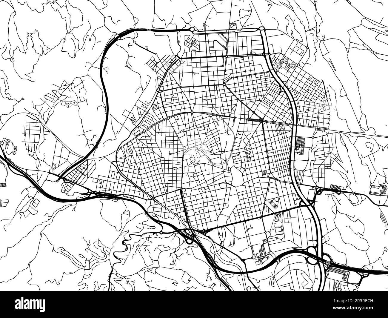 Vector road map of the city of Terrassa in Spain on a white background ...