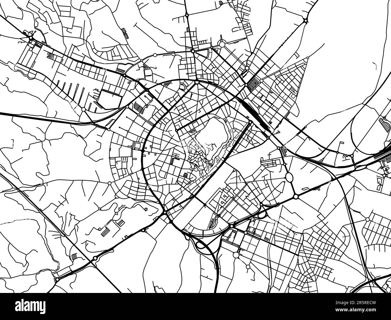 Vector road map of the city of Lleida in Spain on a white background ...