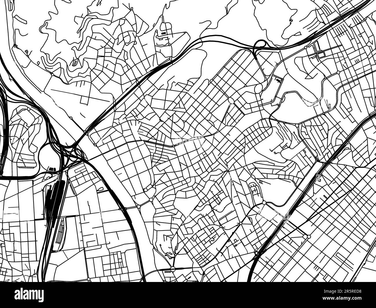 Vector road map of the city of Santa Coloma de Gramenet in Spain on a ...
