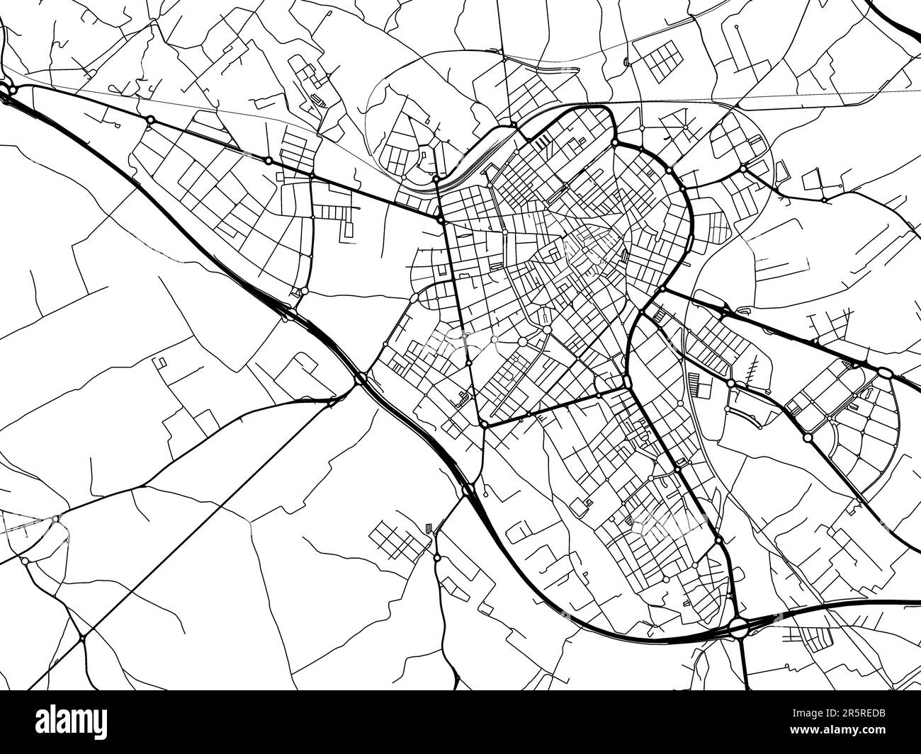 Vector road map of the city of Reus in Spain on a white background ...