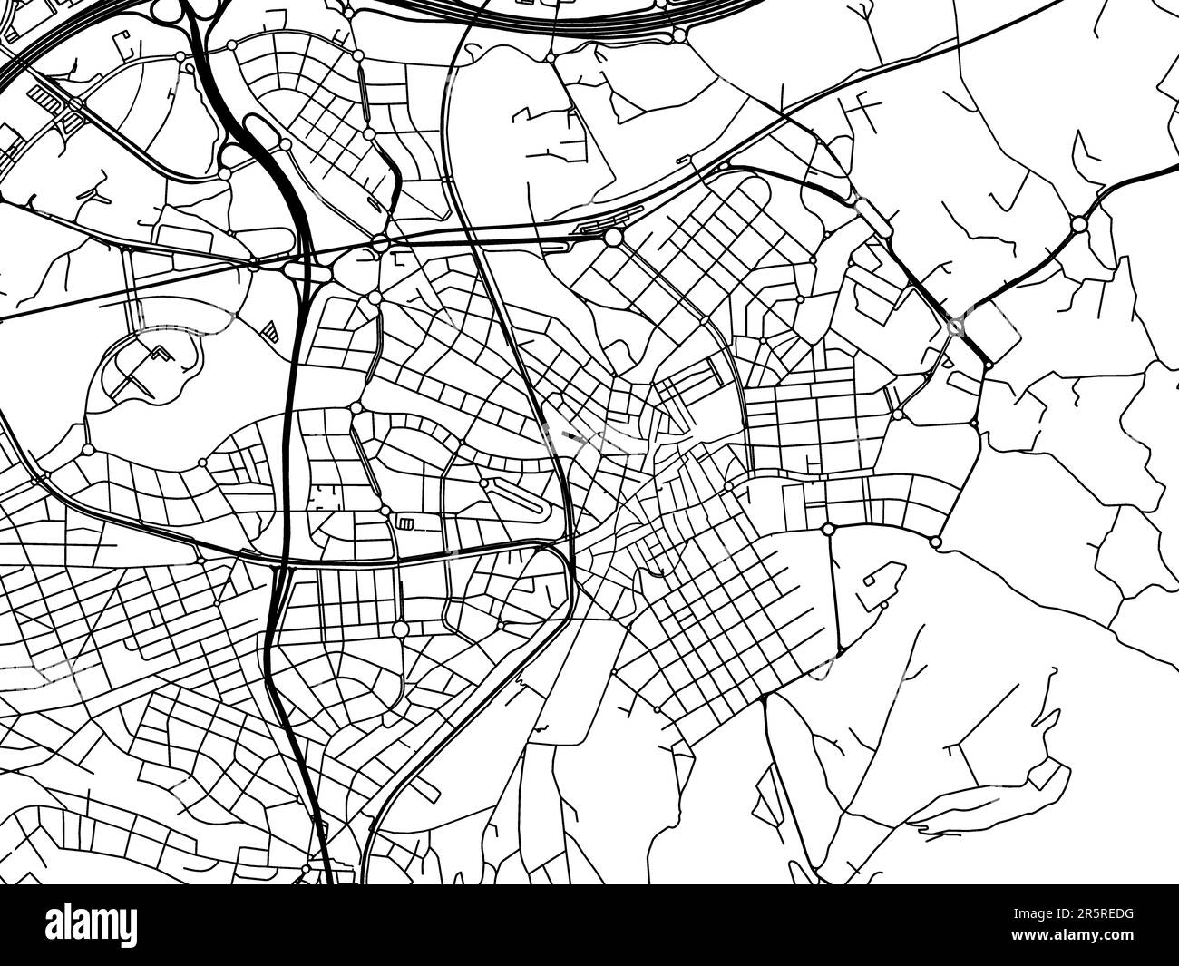 Vector road map of the city of Sant Cugat del Valles in Spain on a ...