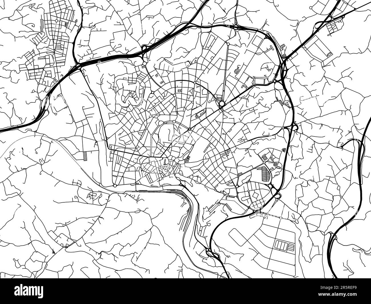 Vector road map of the city of Manresa in Spain on a white background ...