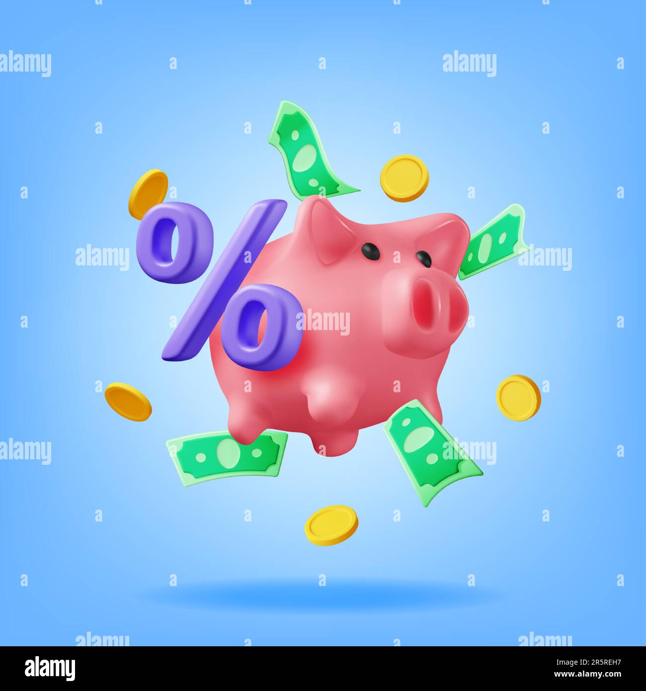 3d render golden piggy Stock Vector Images - Alamy