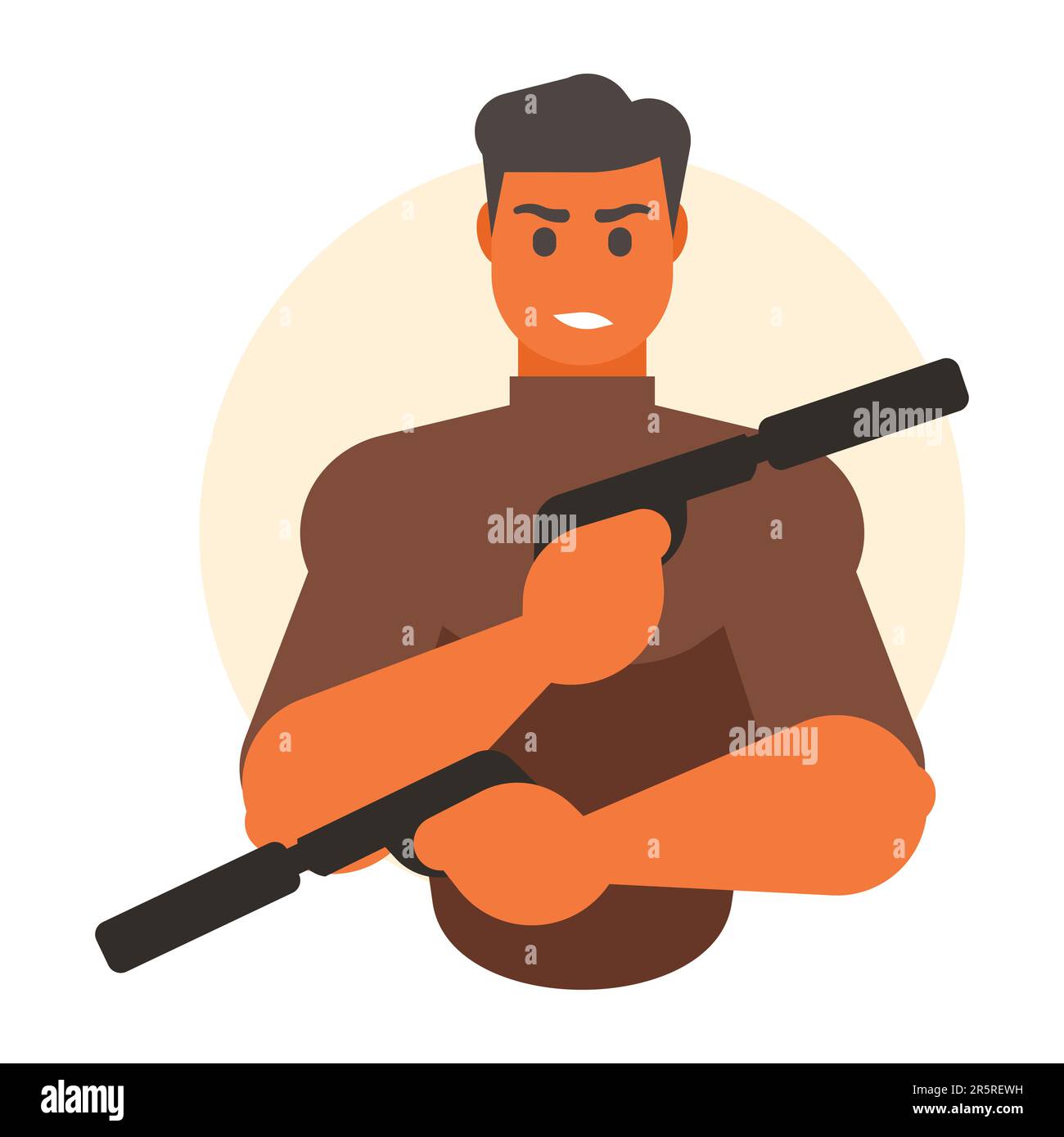 Man with a gun. Flat style vector illustration on white background ...